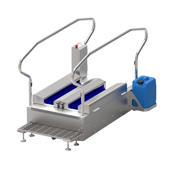 Automated Footwear Sanitizing and Boot Scrubbing Technology