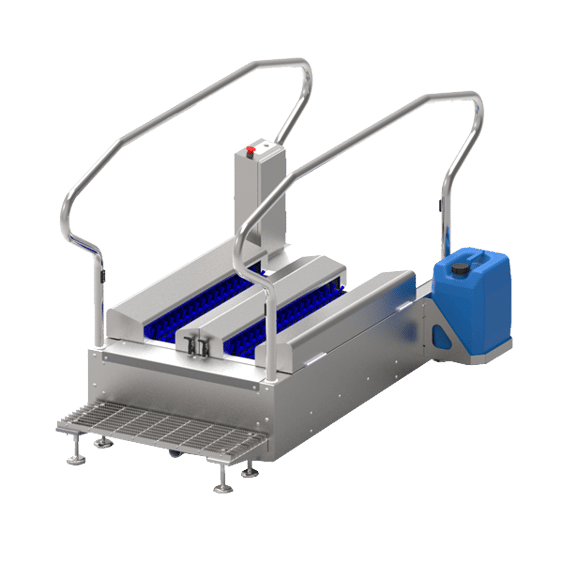 Automated Footwear Sanitizing and Boot Scrubbing Technology