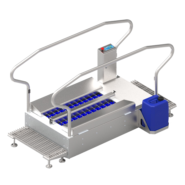 Automated Footwear Sanitizing and Boot Scrubbing Technology