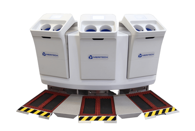 Automated Footwear Sanitizing and Boot Scrubbing Technology