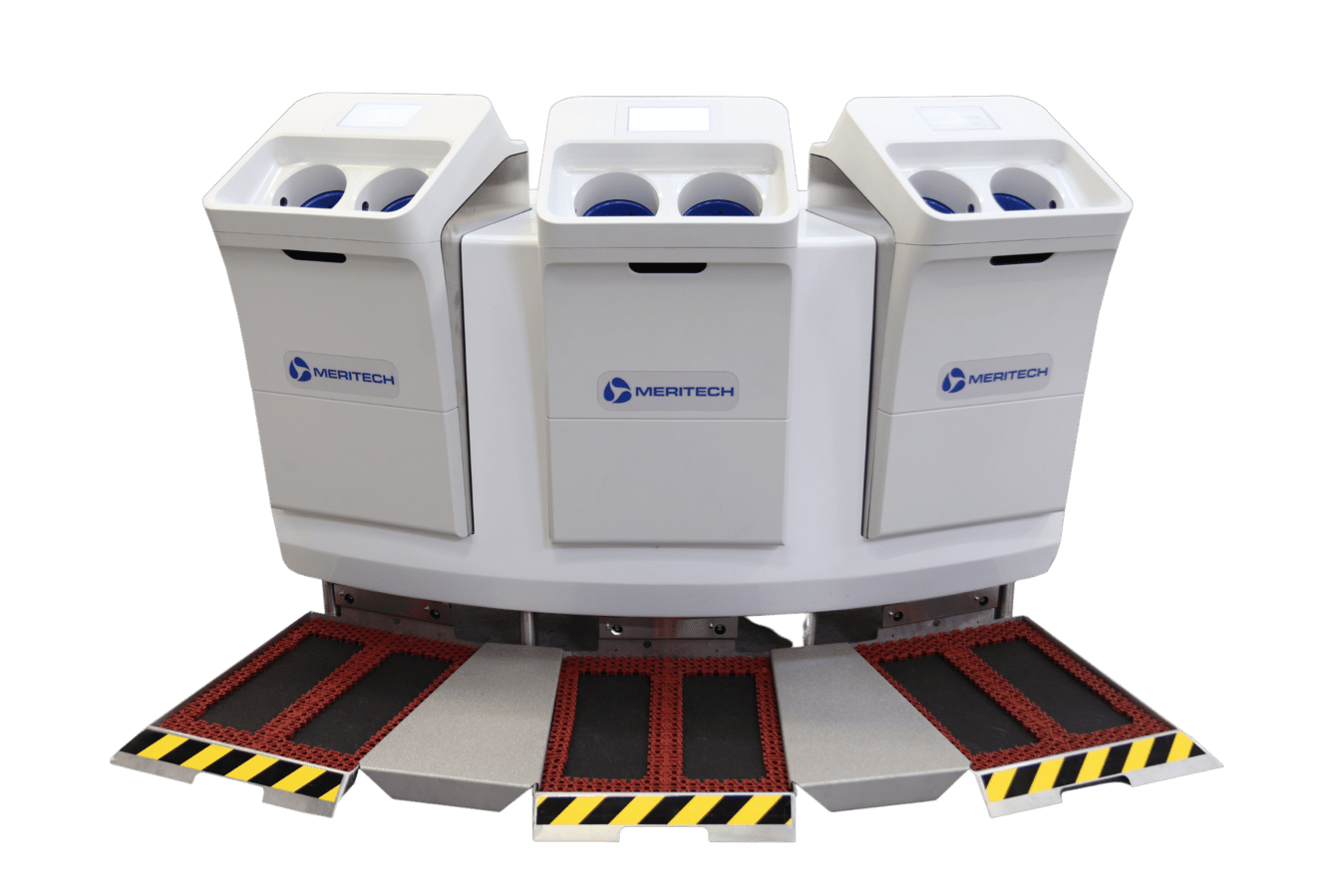 Automated Footwear Sanitizing and Boot Scrubbing Technology
