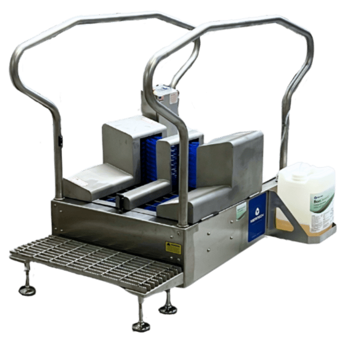 Automated Footwear Sanitizing and Boot Scrubbing Technology