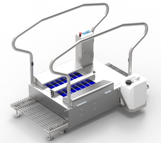 Automated Footwear Sanitizing and Boot Scrubbing Technology