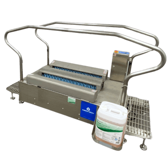 Automated Footwear Sanitizing and Boot Scrubbing Technology
