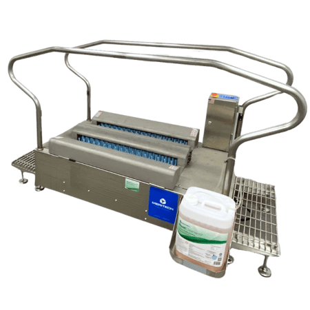 Automated Footwear Sanitizing and Boot Scrubbing Technology